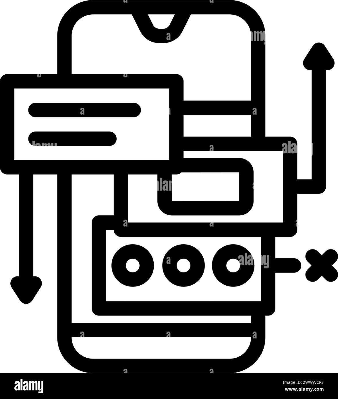 hierarchy ux ui design line icon vector illustration Stock Vector Image & Art - Alamy