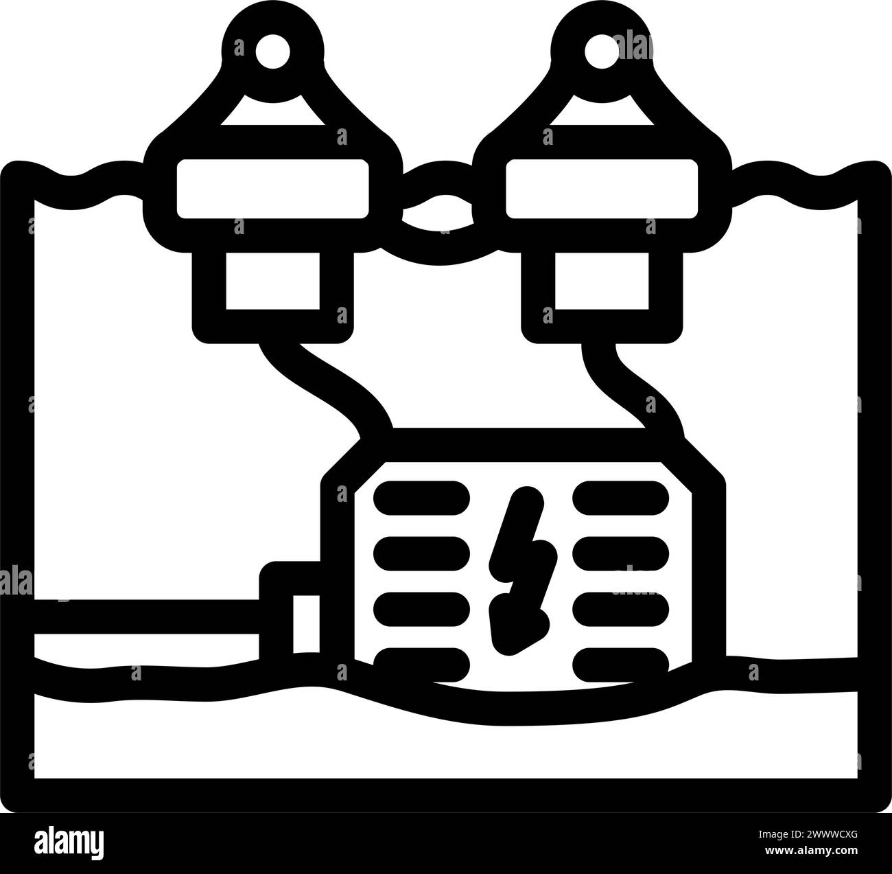 wave energy converter tidal line icon vector illustration Stock Vector ...