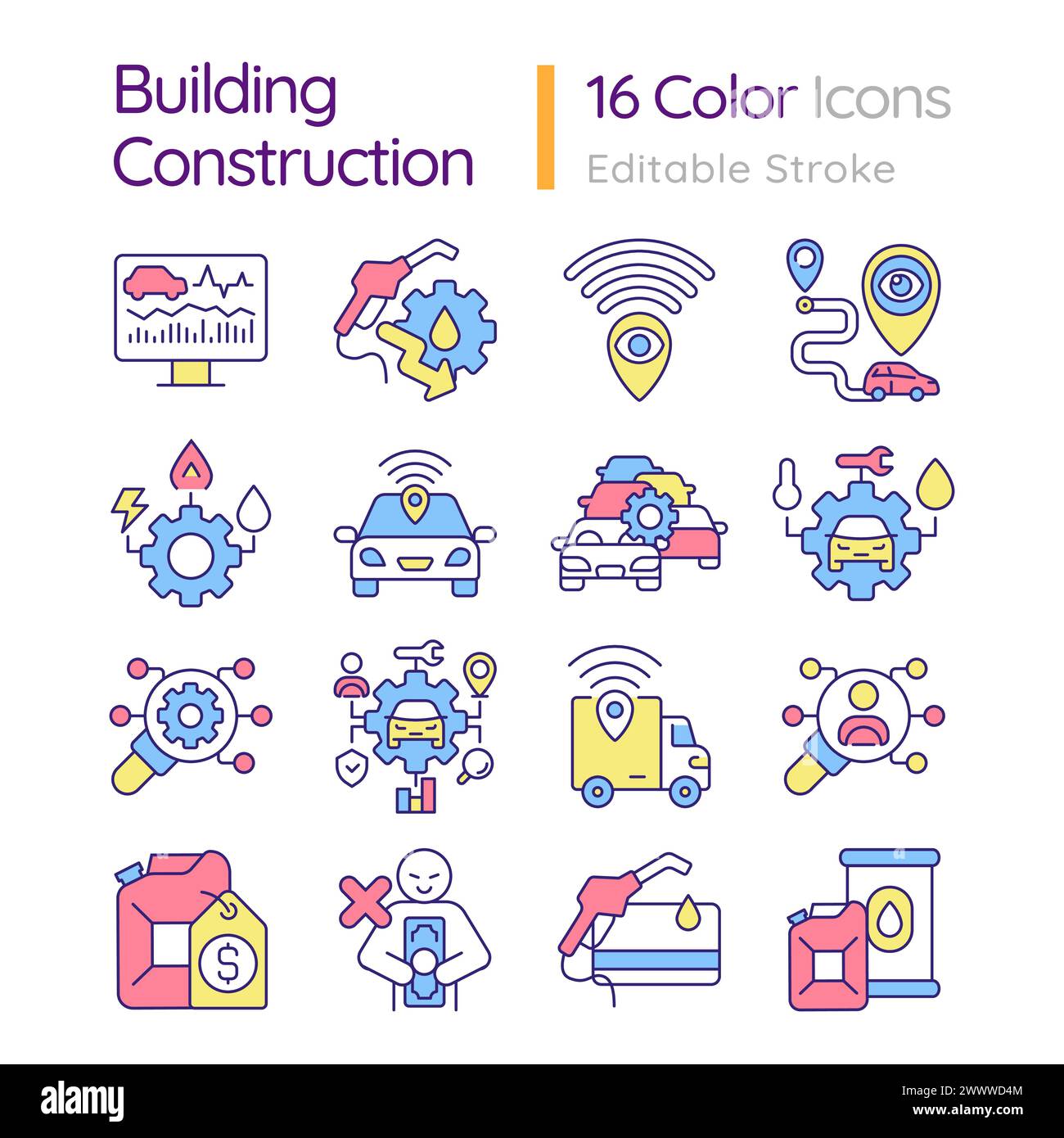 Building construction RGB color icons set Stock Vector Image & Art - Alamy