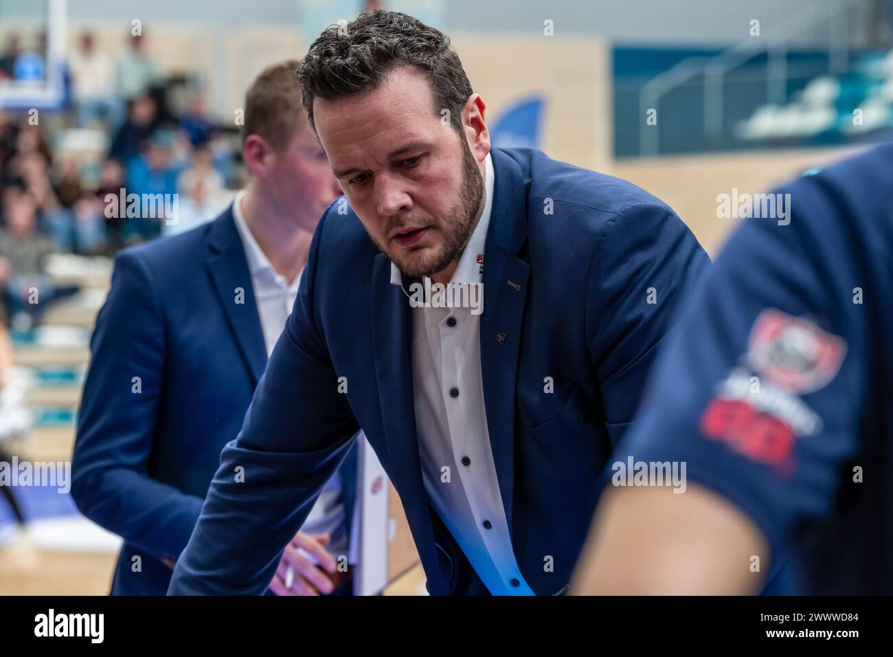 LEIDEN, NETHERLANDS - MARCH 23: Head coach Raymond Westphalen of Hubo ...