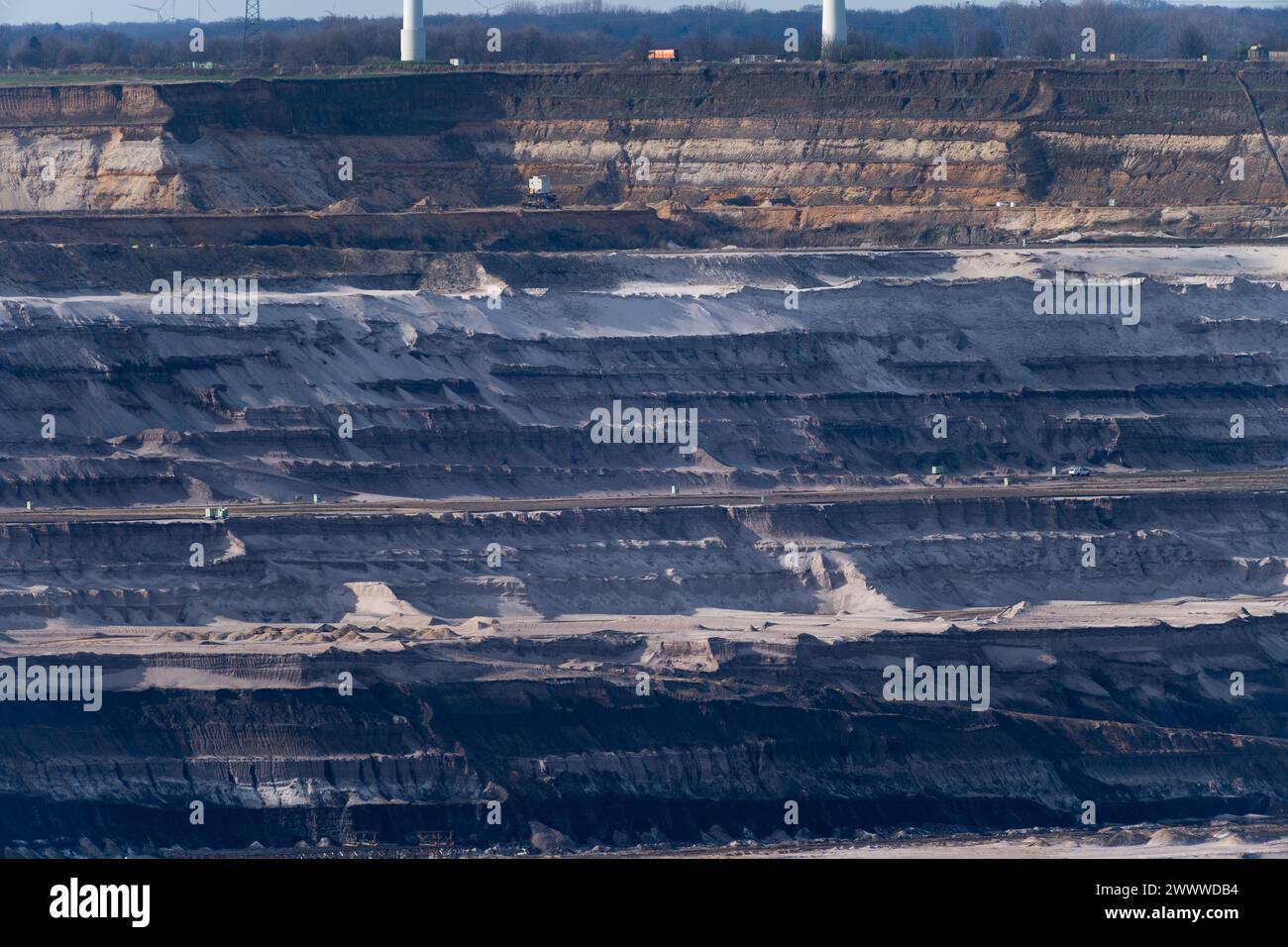 Tagebau Garzweiler open pit coal mine in Garzweiler, North Rhine ...
