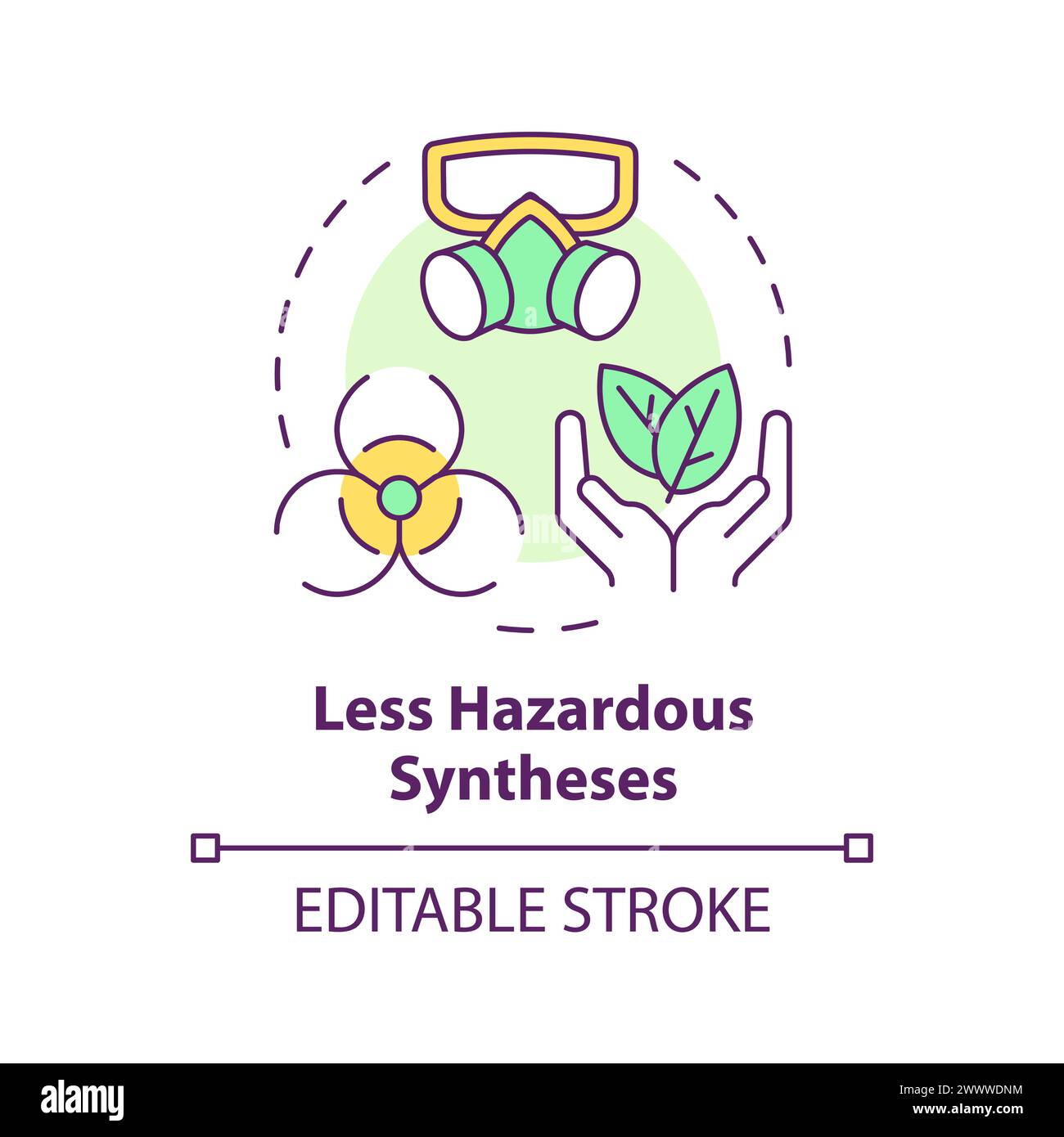 Less hazardous synthesis multi color concept icon Stock Vector Image ...