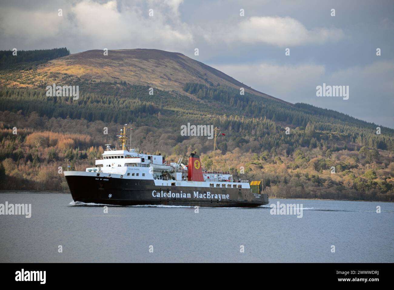 CALMAC ferry MV ISLE OF ARRAN approaching BRODICK, ISLE OF ARRAN ...