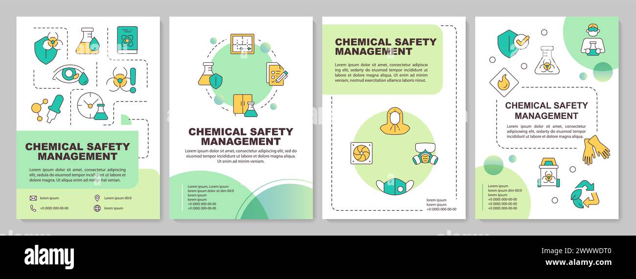 Chemical safety management green circle brochure template Stock Vector ...