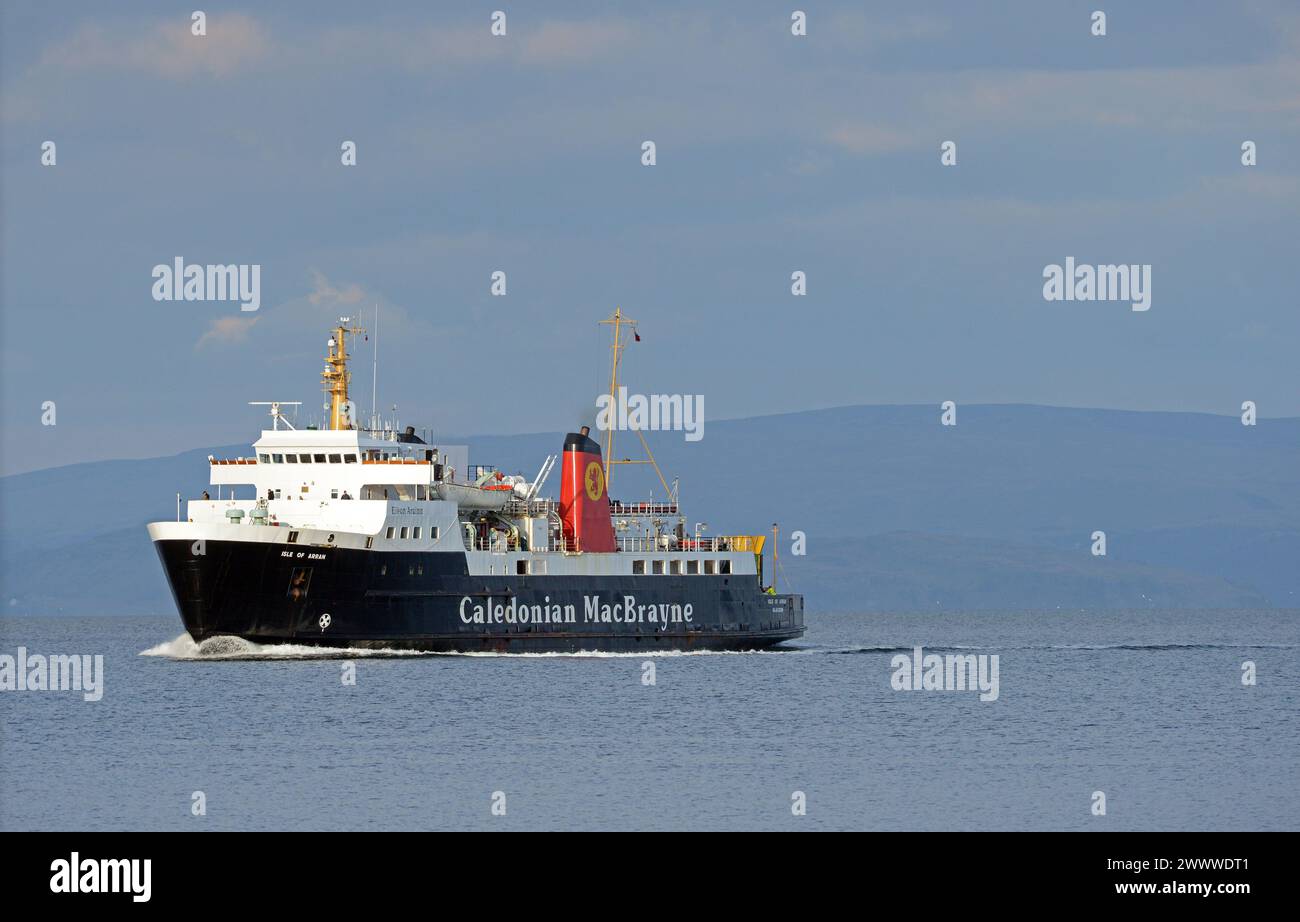CALMAC ferry MV ISLE OF ARRAN approaching BRODICK, ISLE OF ARRAN ...
