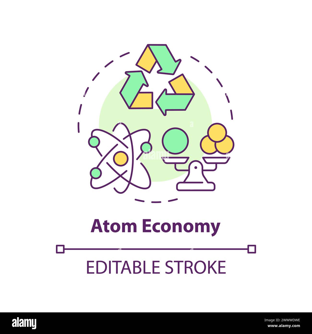Atom economy multi color concept icon Stock Vector Image & Art - Alamy