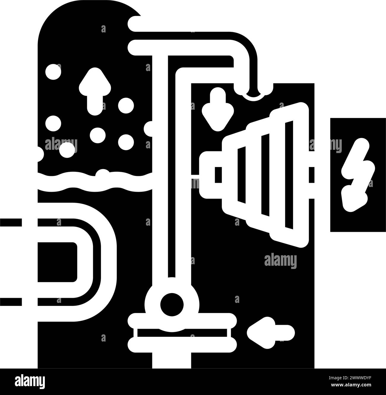 steam generation nuclear energy glyph icon vector illustration Stock ...