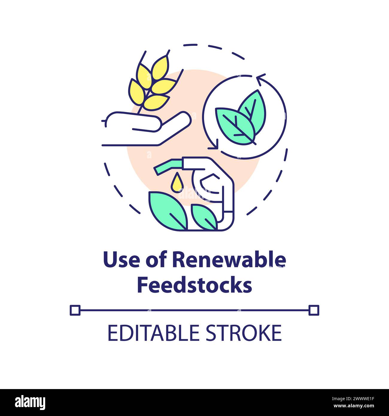 Renewable feedstocks use multi color concept icon Stock Vector Image ...