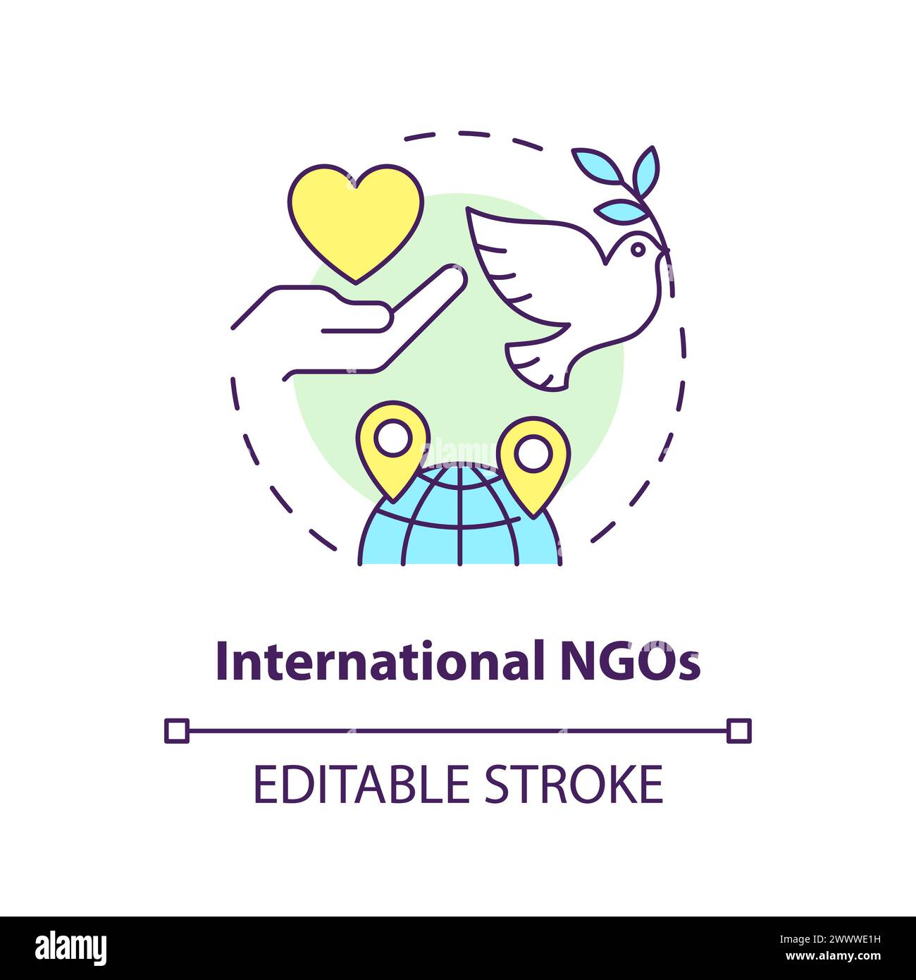 International NGOs multi color concept icon Stock Vector Image & Art ...