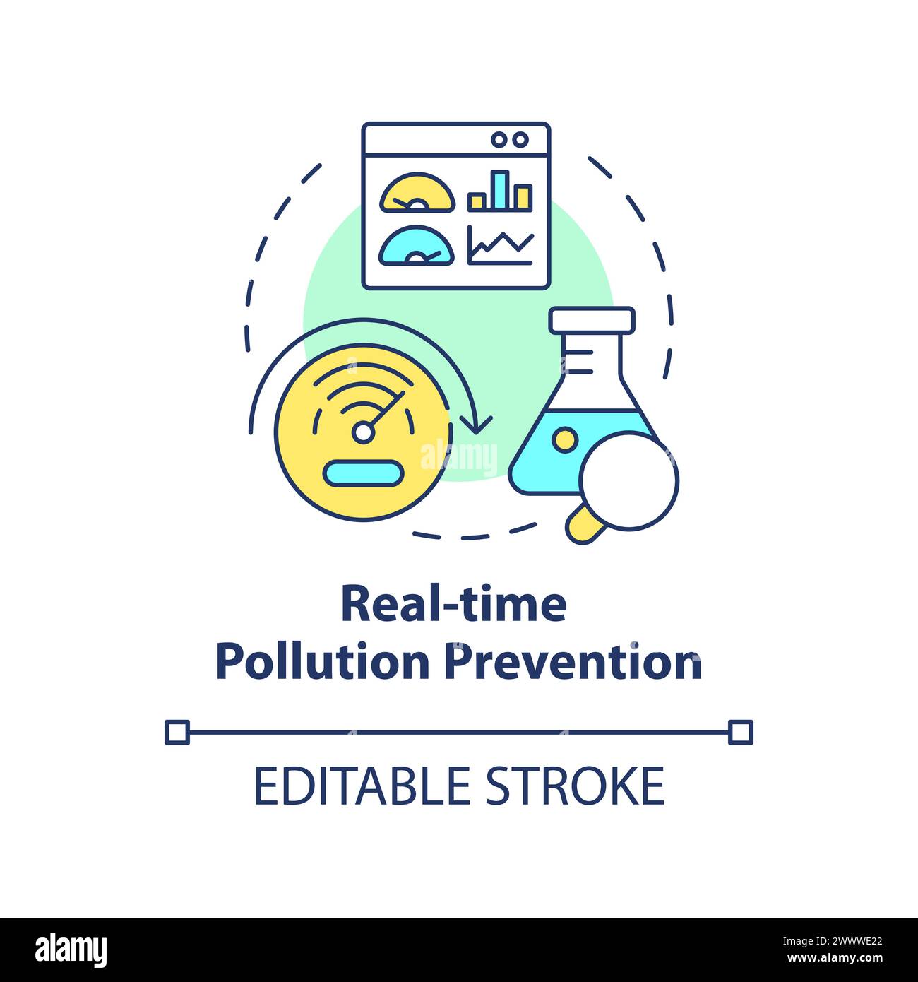 Realtime pollution prevention multi color concept icon Stock Vector ... Realtime pollution prevention multi color concept icon Stock Vector ...