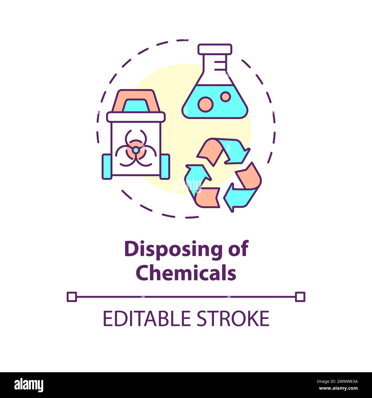 Disposing of chemicals multi color concept icon Stock Vector Image ...