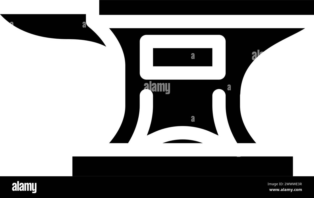 anvil blacksmith metal glyph icon vector illustration Stock Vector ...