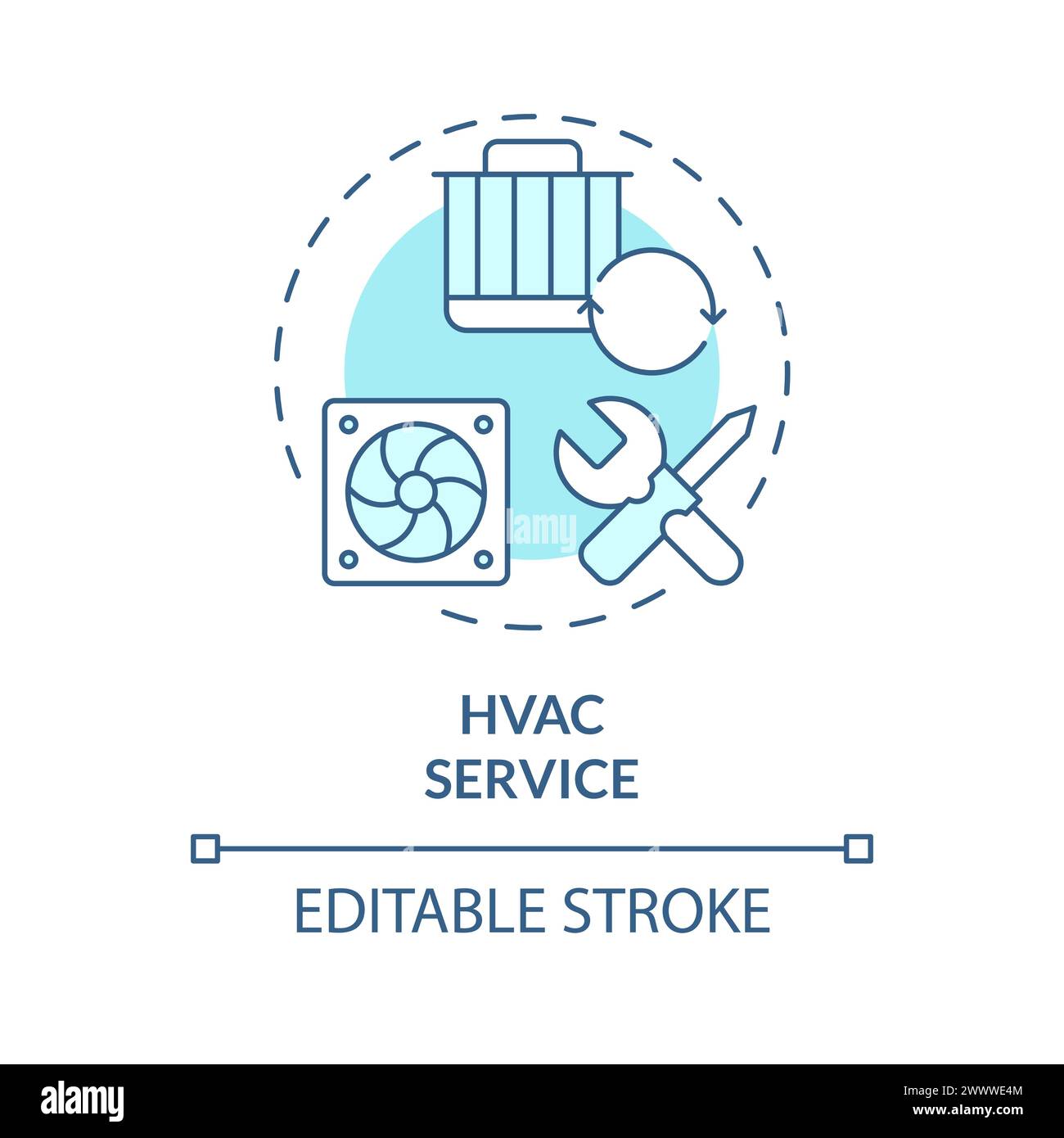 HVAC service soft blue concept icon Stock Vector Image & Art - Alamy