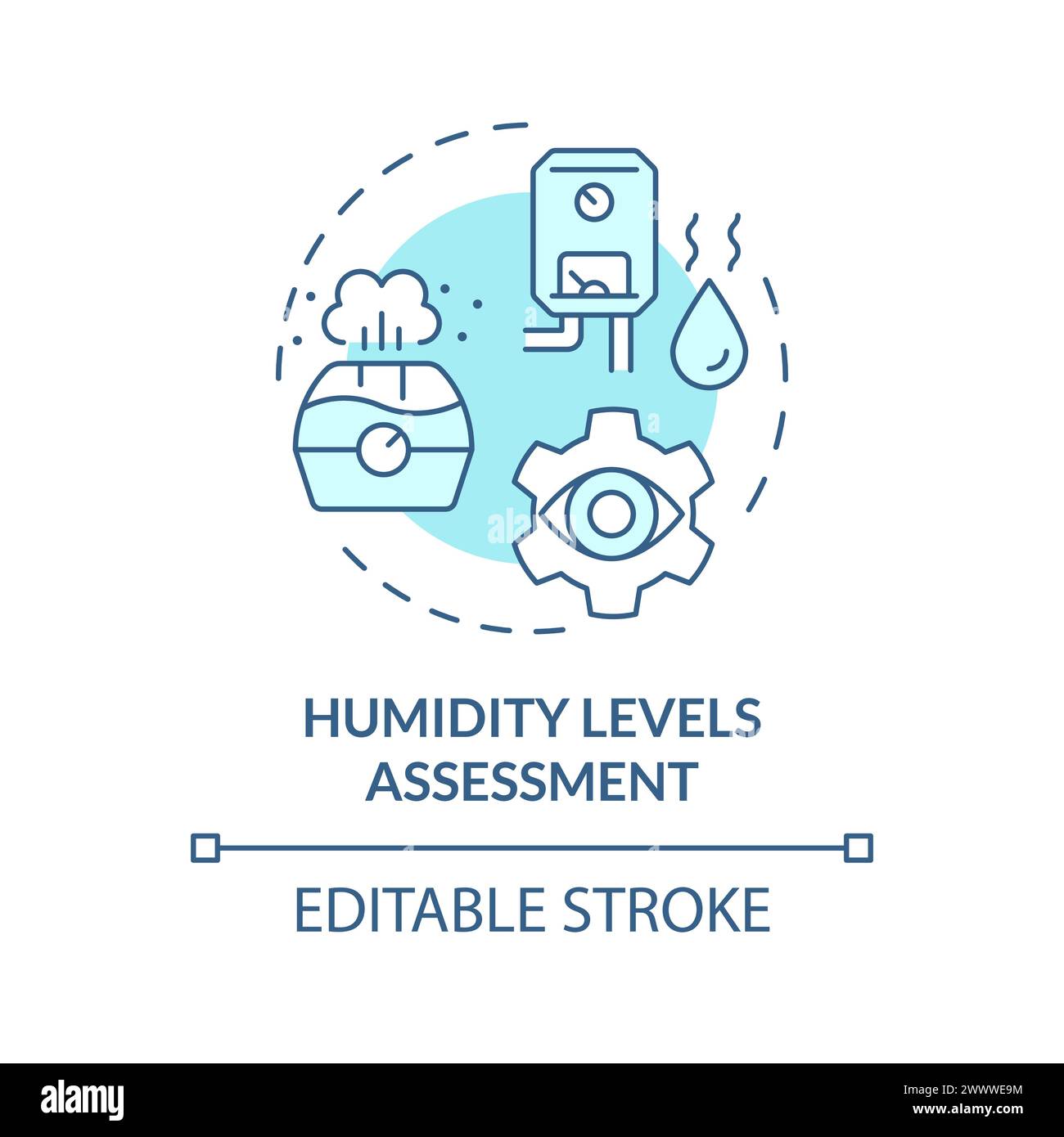 Humidity levels assessment soft blue concept icon Stock Vector Image ...