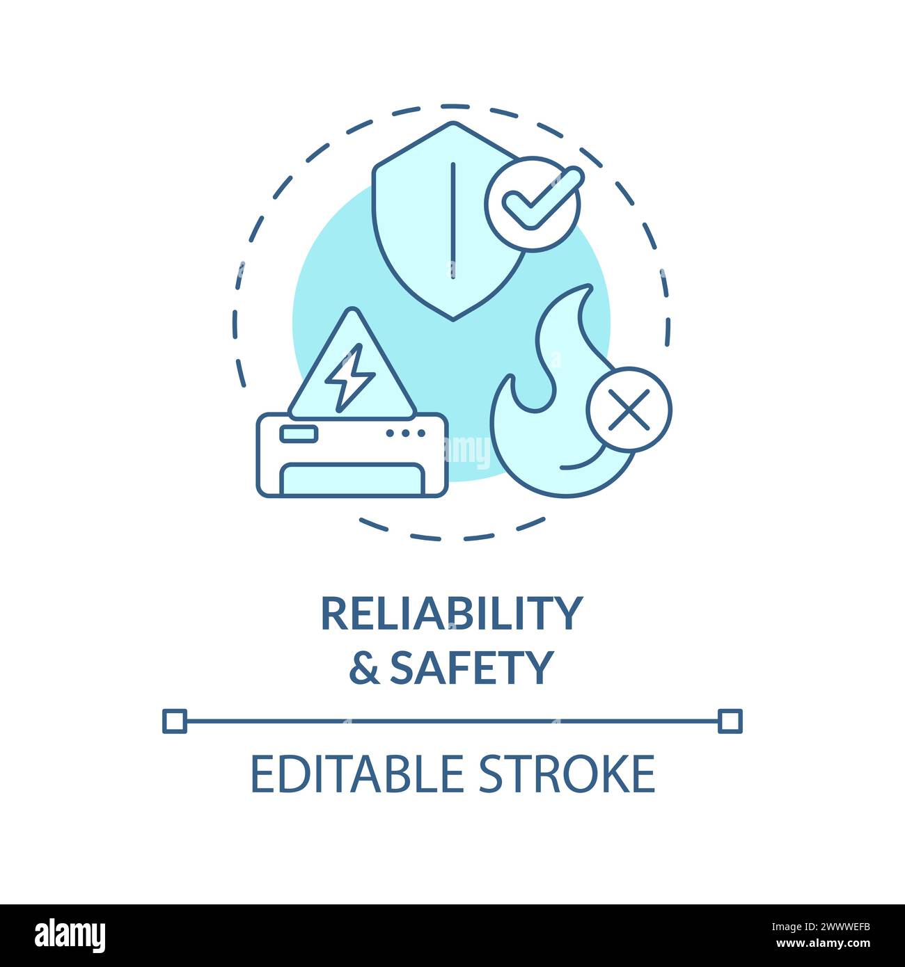 Reliability and safety soft blue concept icon Stock Vector Image & Art - Alamy