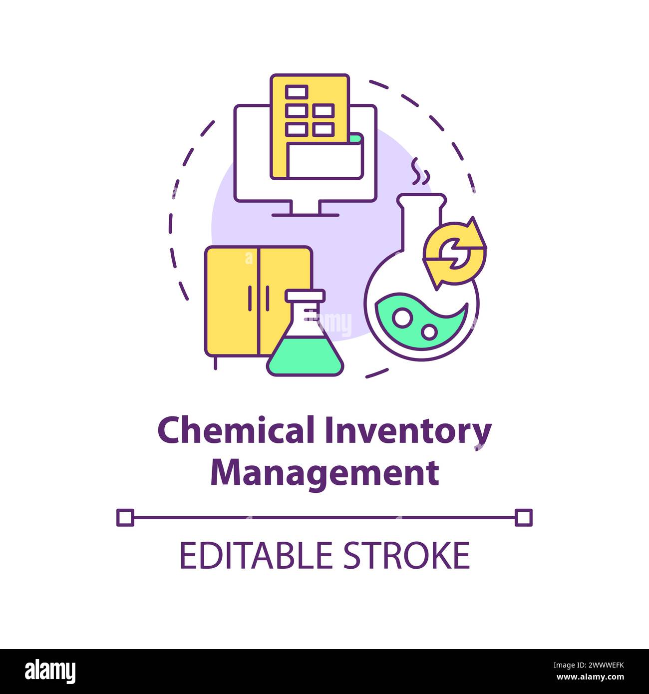 Chemical inventory management multi color concept icon Stock Vector ...