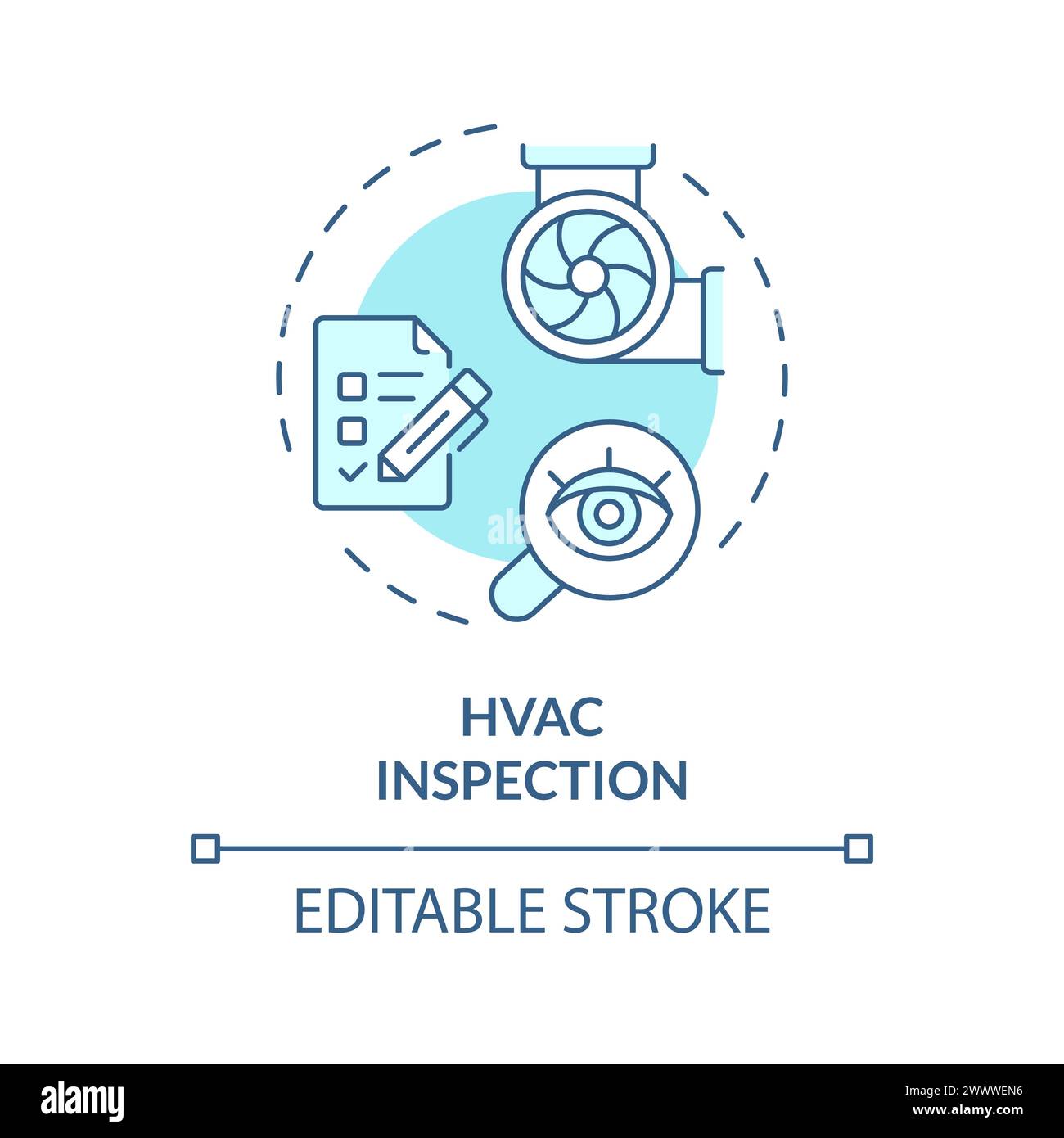 HVAC inspection soft blue concept icon Stock Vector Image & Art - Alamy