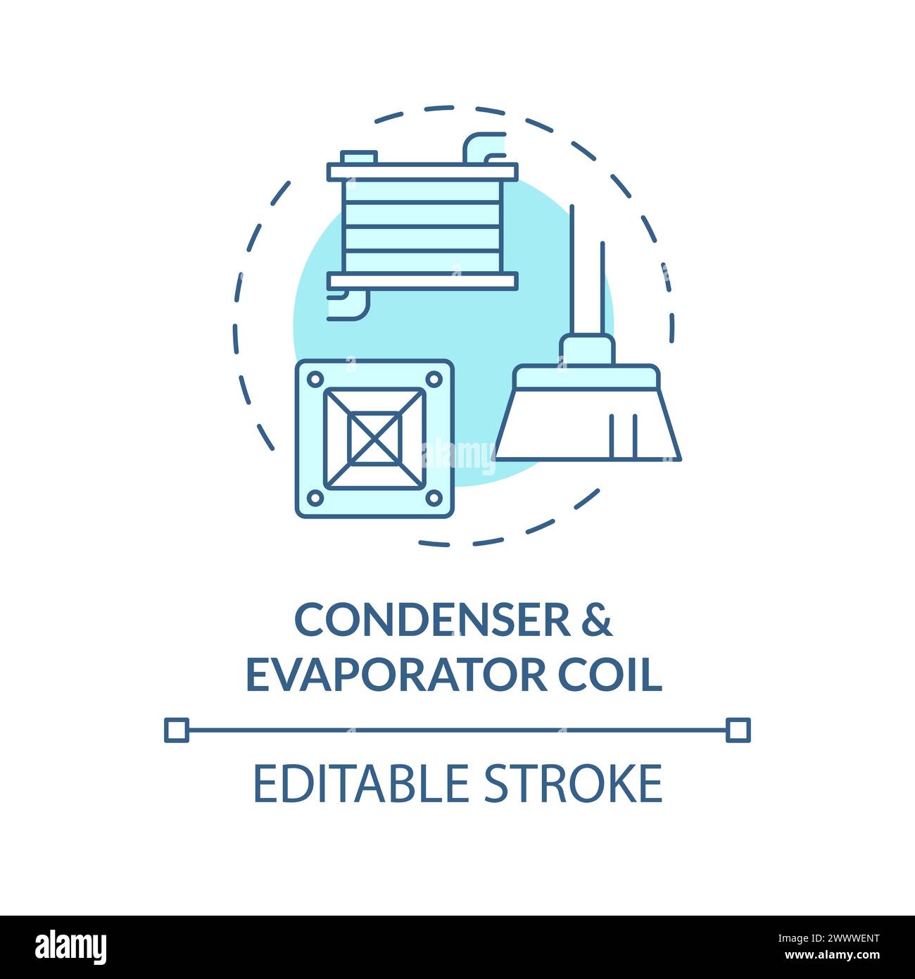 Condenser and evaporator coil soft blue concept icon Stock Vector Image ...