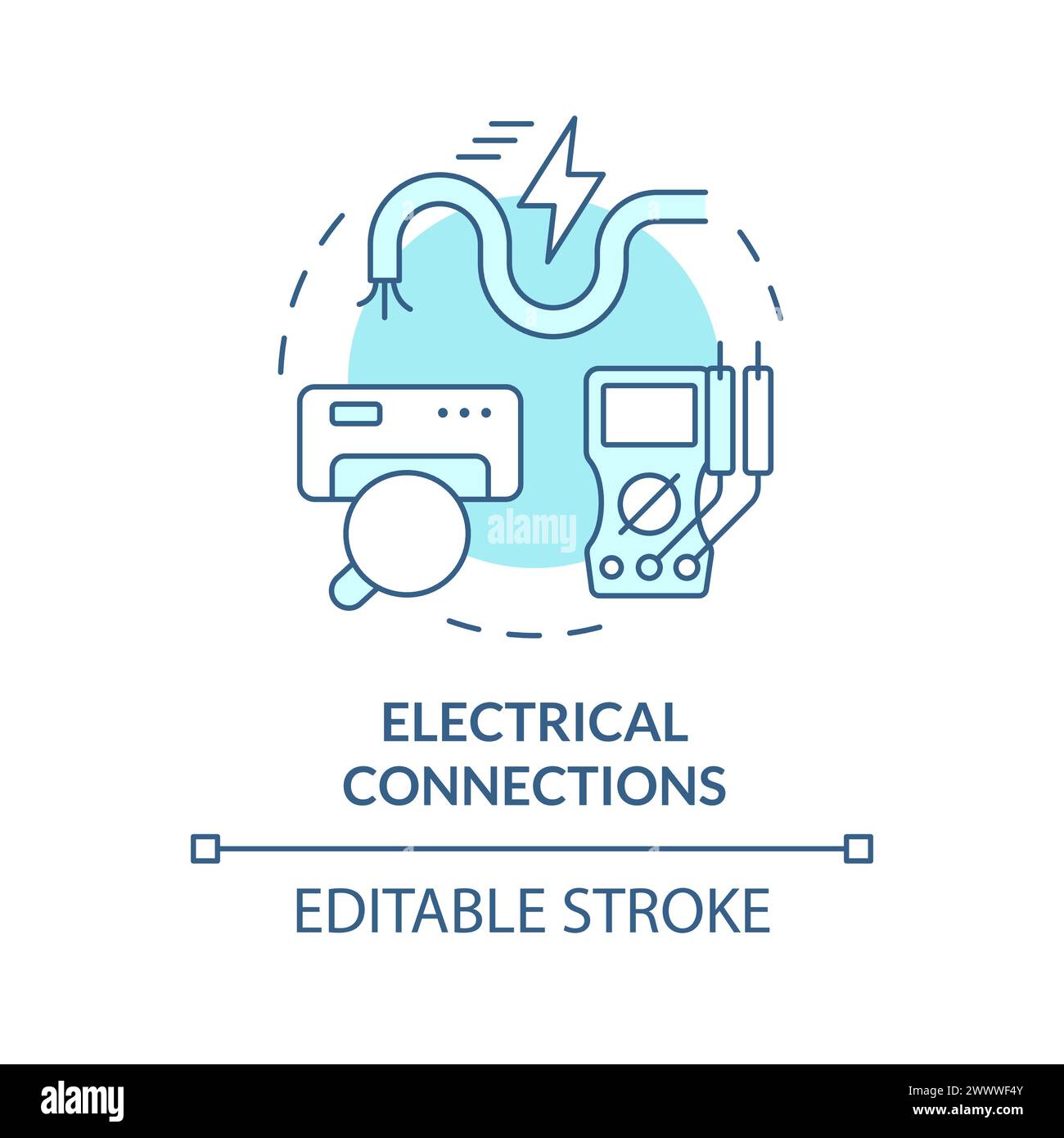 Electrical connections soft blue concept icon Stock Vector Image & Art ...