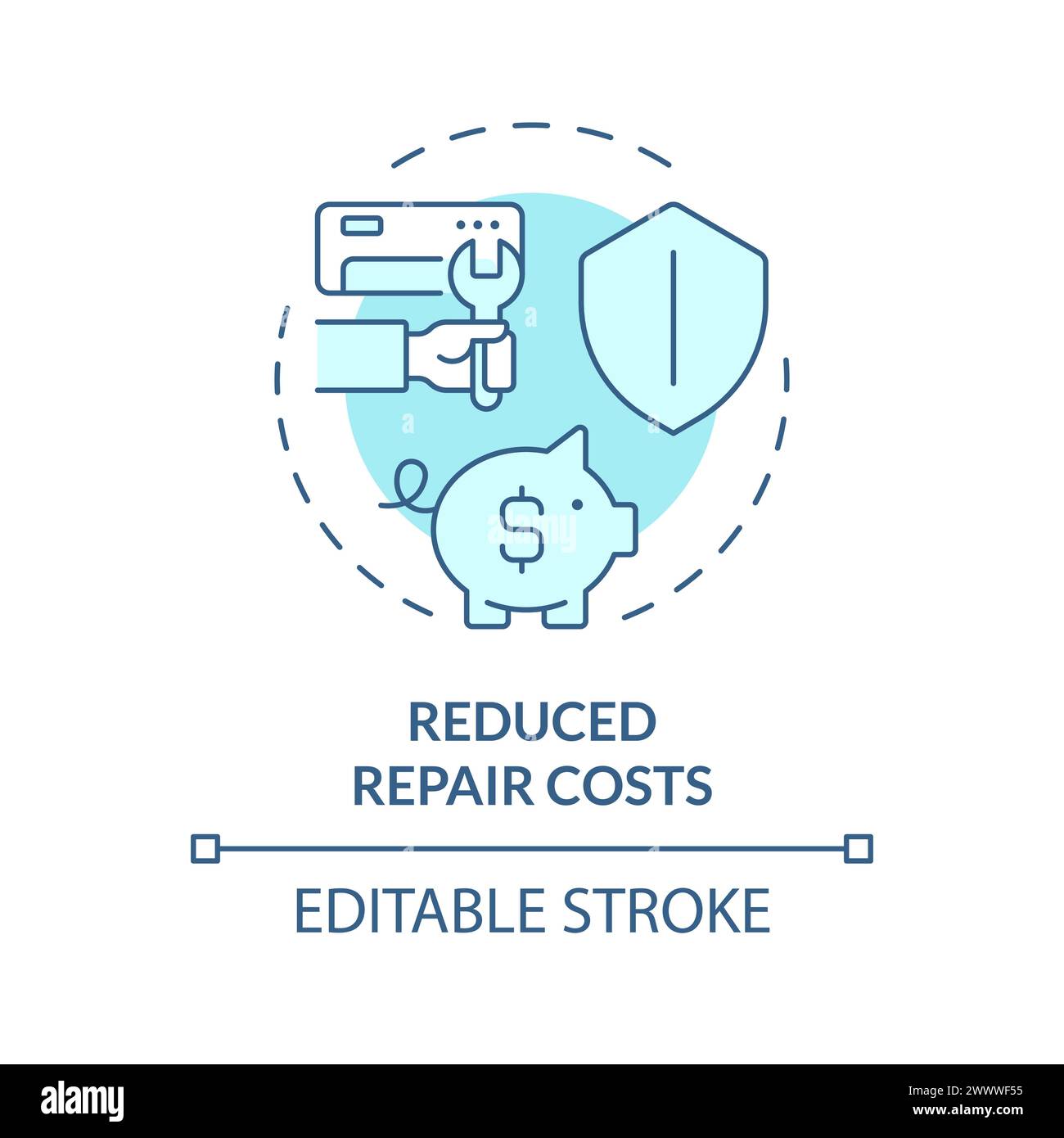 Reduced repair costs soft blue concept icon Stock Vector Image & Art ...