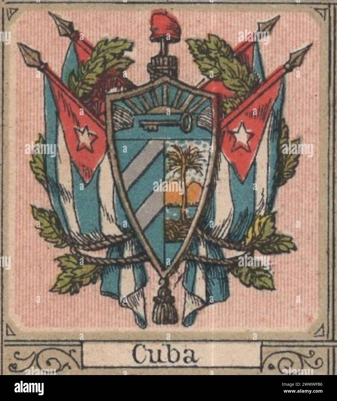 Antike lithographie wappen von cuba hi-res stock photography and images ...