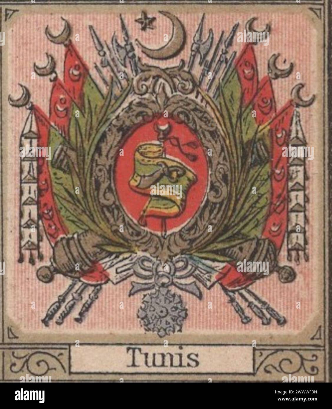 Antike lithographie wappen von tunis hi-res stock photography and ...