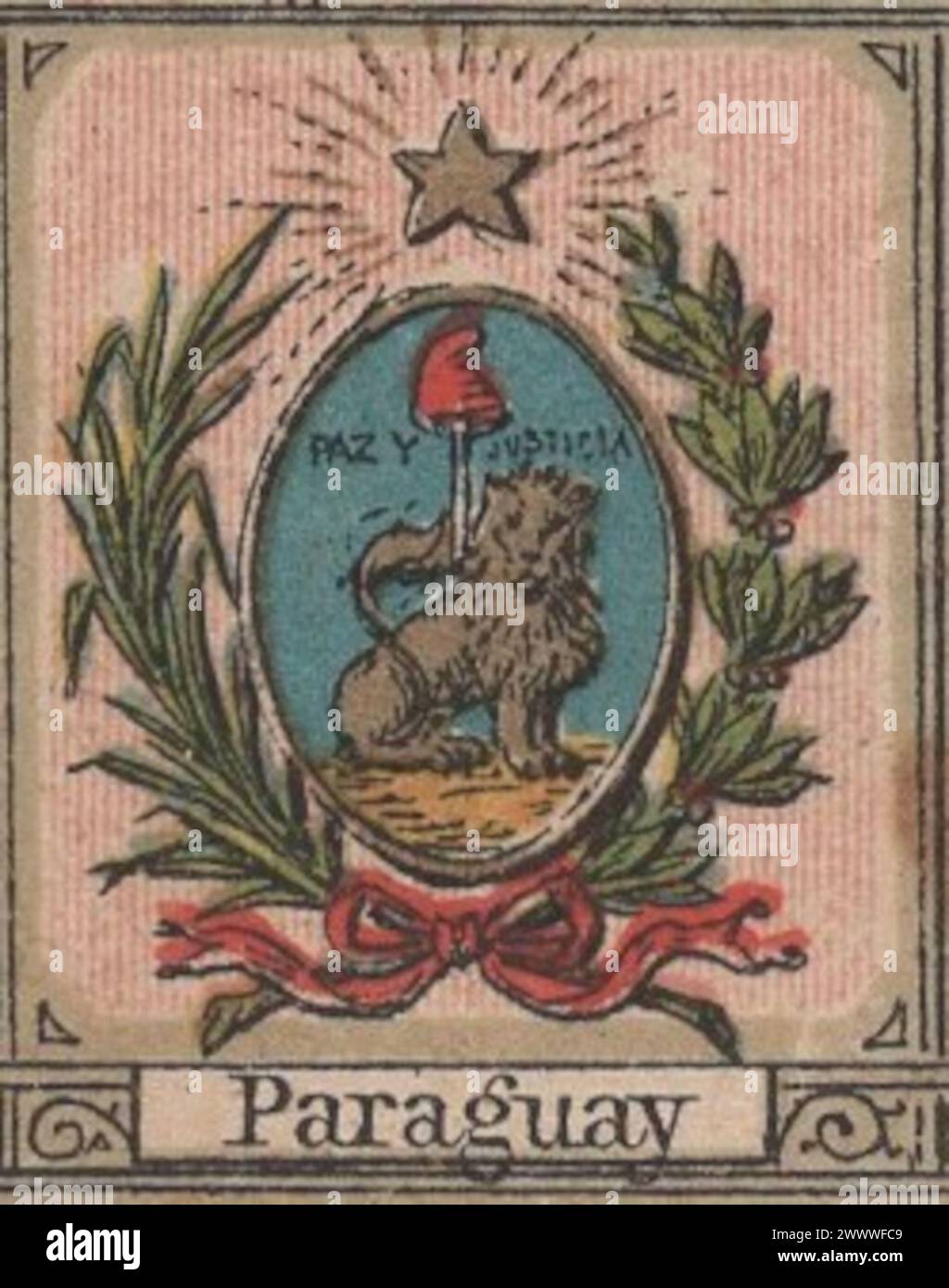 Antike lithographie wappen von paraguay hi-res stock photography and ...