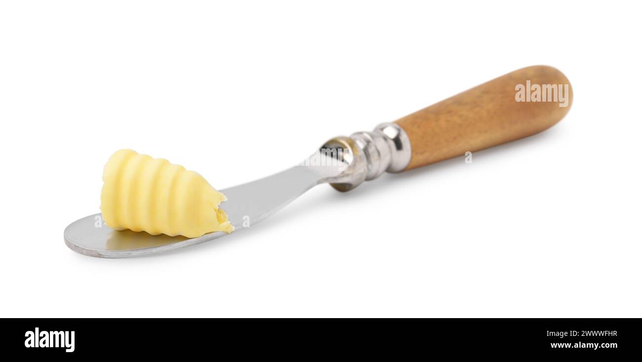 Butter curl on knife Cut Out Stock Images & Pictures - Alamy