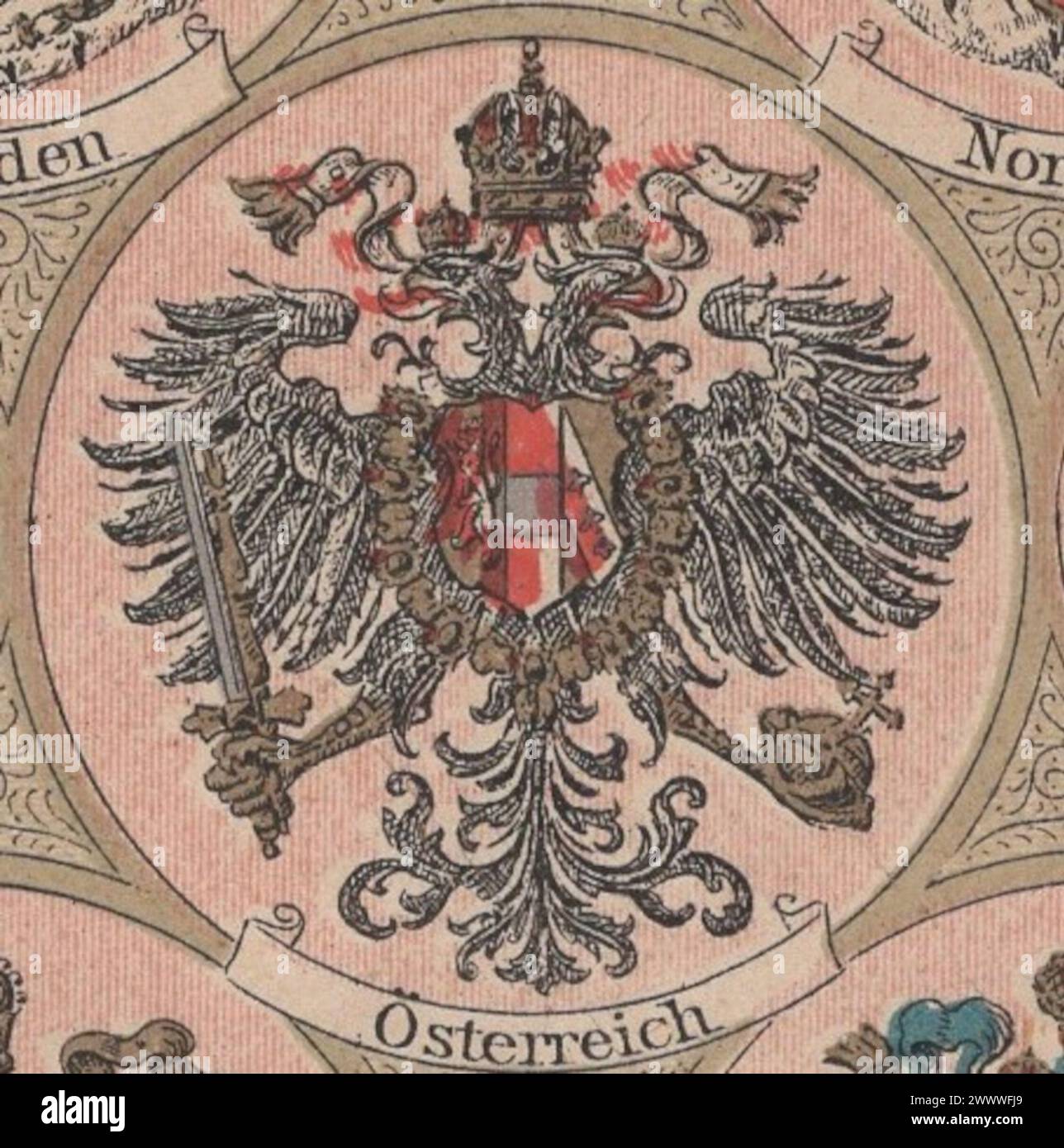 Antike lithographie wappen von osterreich hi-res stock photography and ...