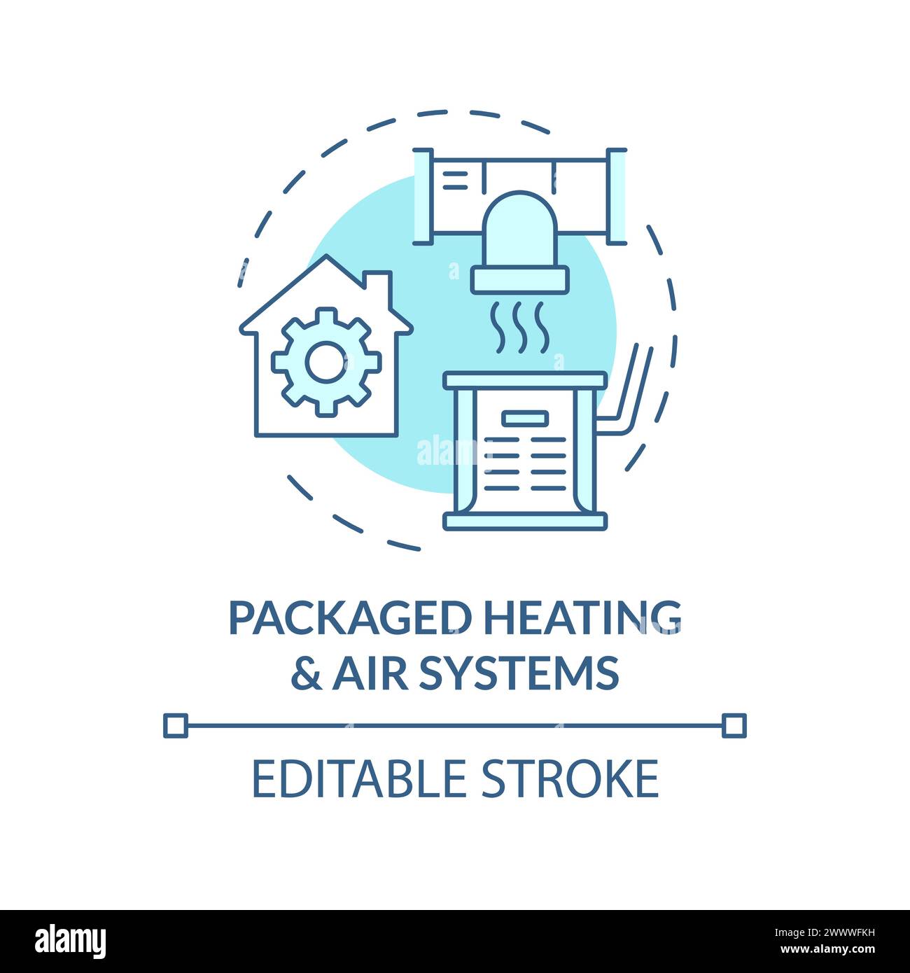 Packaged heating and air systems soft blue concept icon Stock Vector Image & Art - Alamy