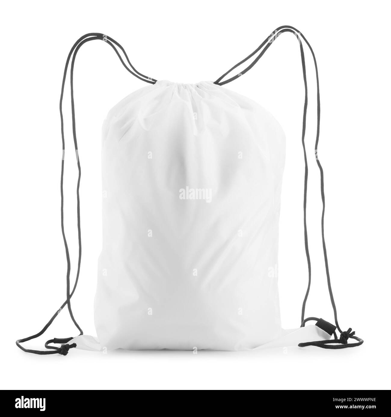 One beautiful drawstring bag isolated on white Stock Photo - Alamy
