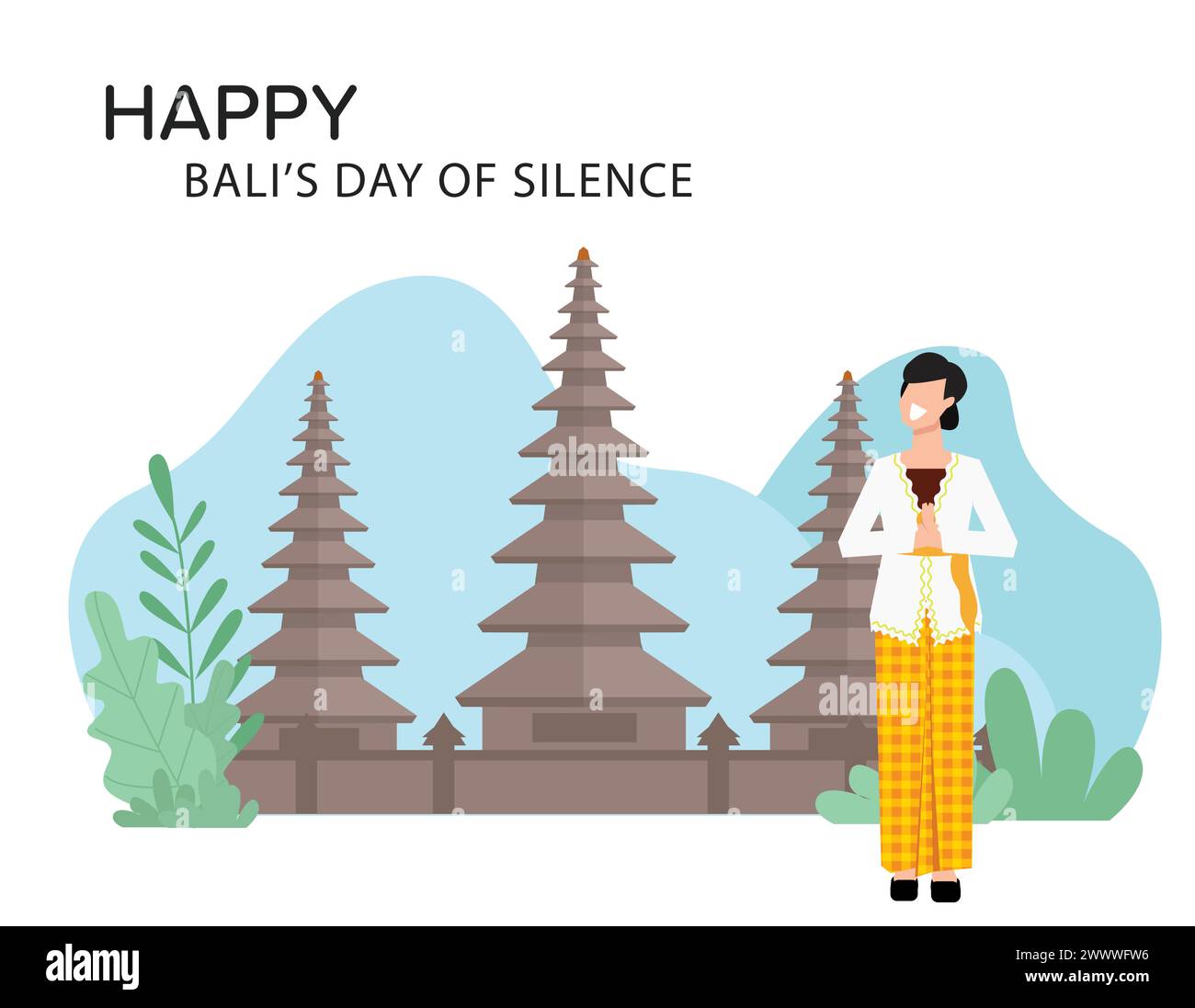 Translation : Happy Nyepi Day. Happy Bali's Day of Silence and Hindu ...