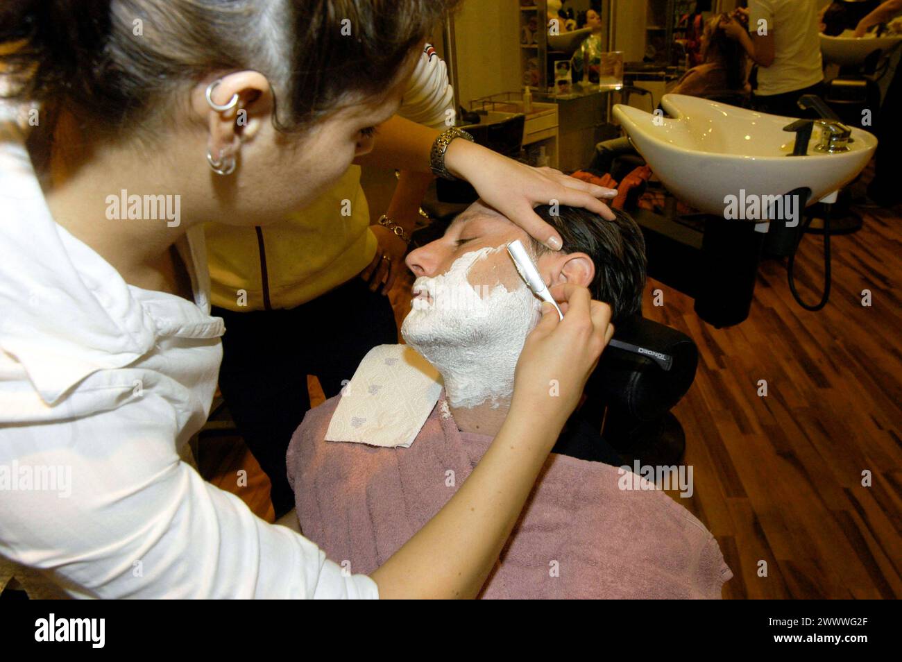 shaving the beard,mens body hair cut mens body hair cut called shaving Stock Photo - Alamy