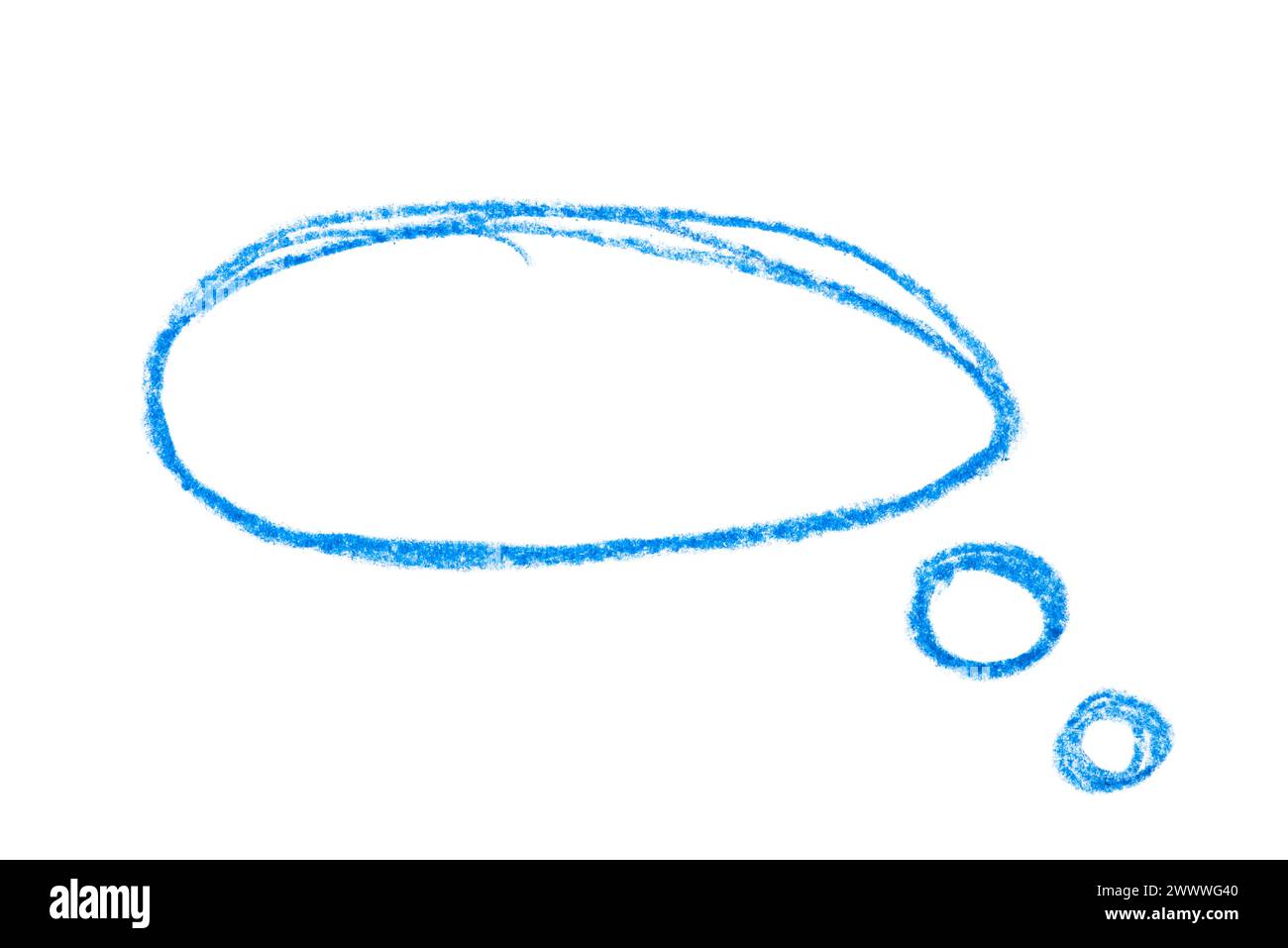 A photo of a drawing of a thought bubble with a circle pattern on a ...