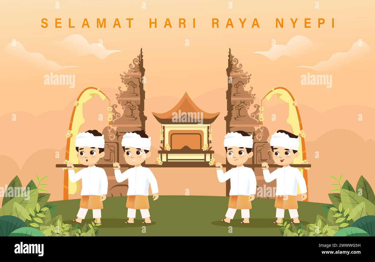 Translation : Happy Nyepi Day. Happy Bali's Day of Silence and Hindu ...