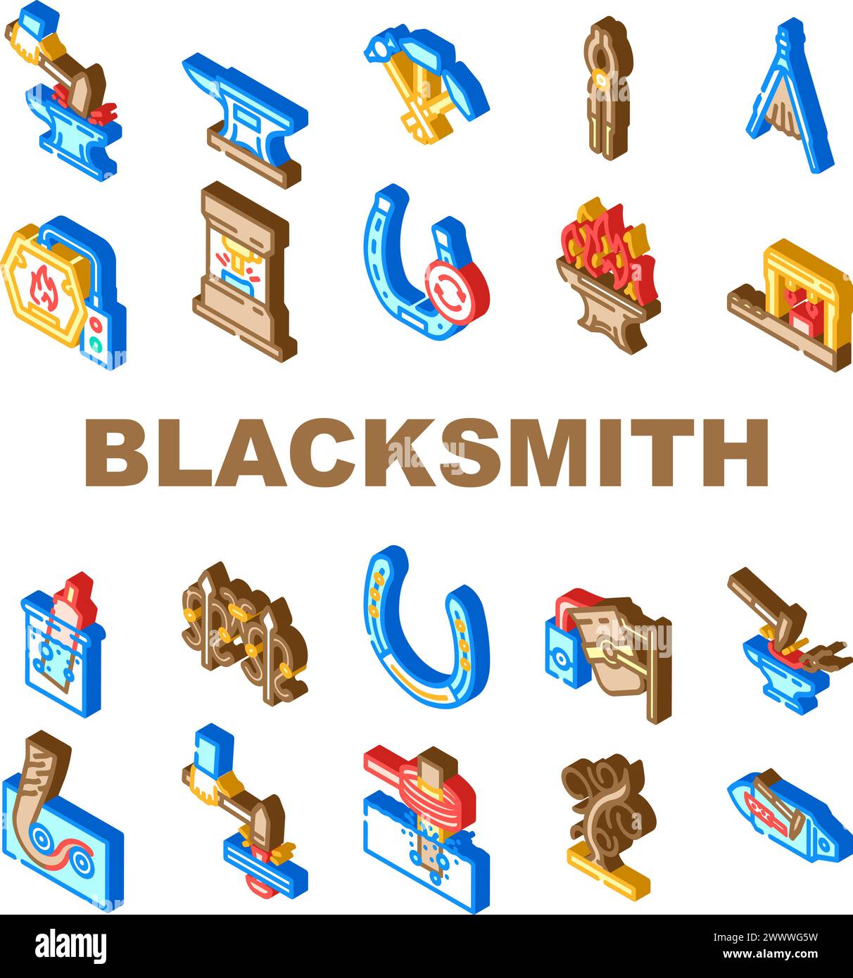 Medieval blacksmith work Stock Vector Images - Alamy