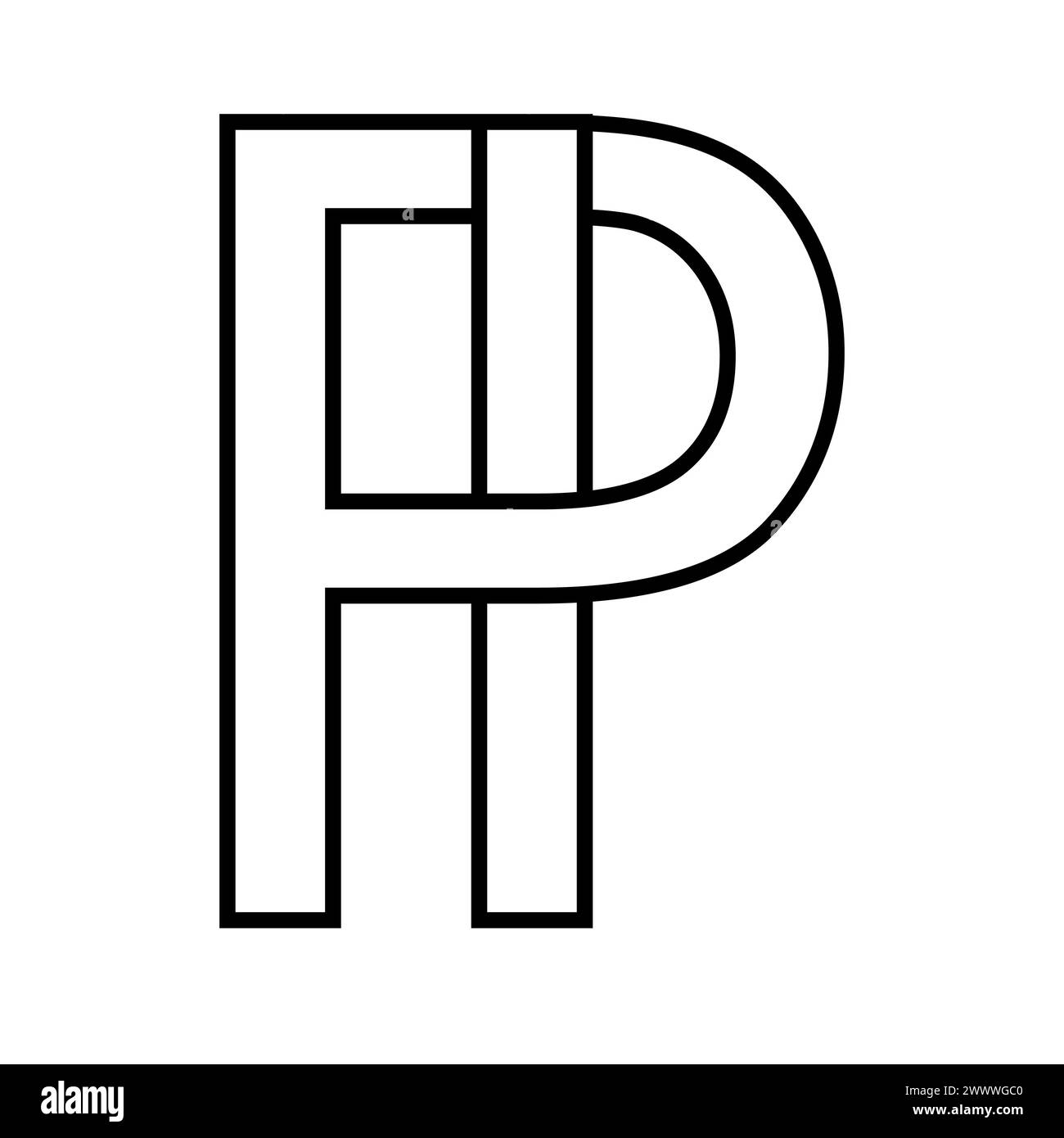 Logo sign pi ip icon double letters logotype p i Stock Vector Image ...