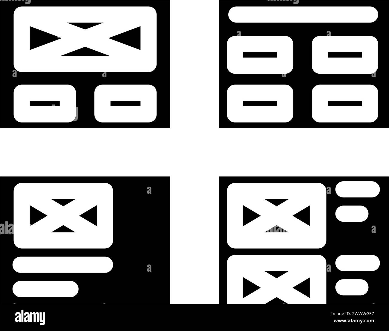 wireframe ux ui design glyph icon vector illustration Stock Vector ...