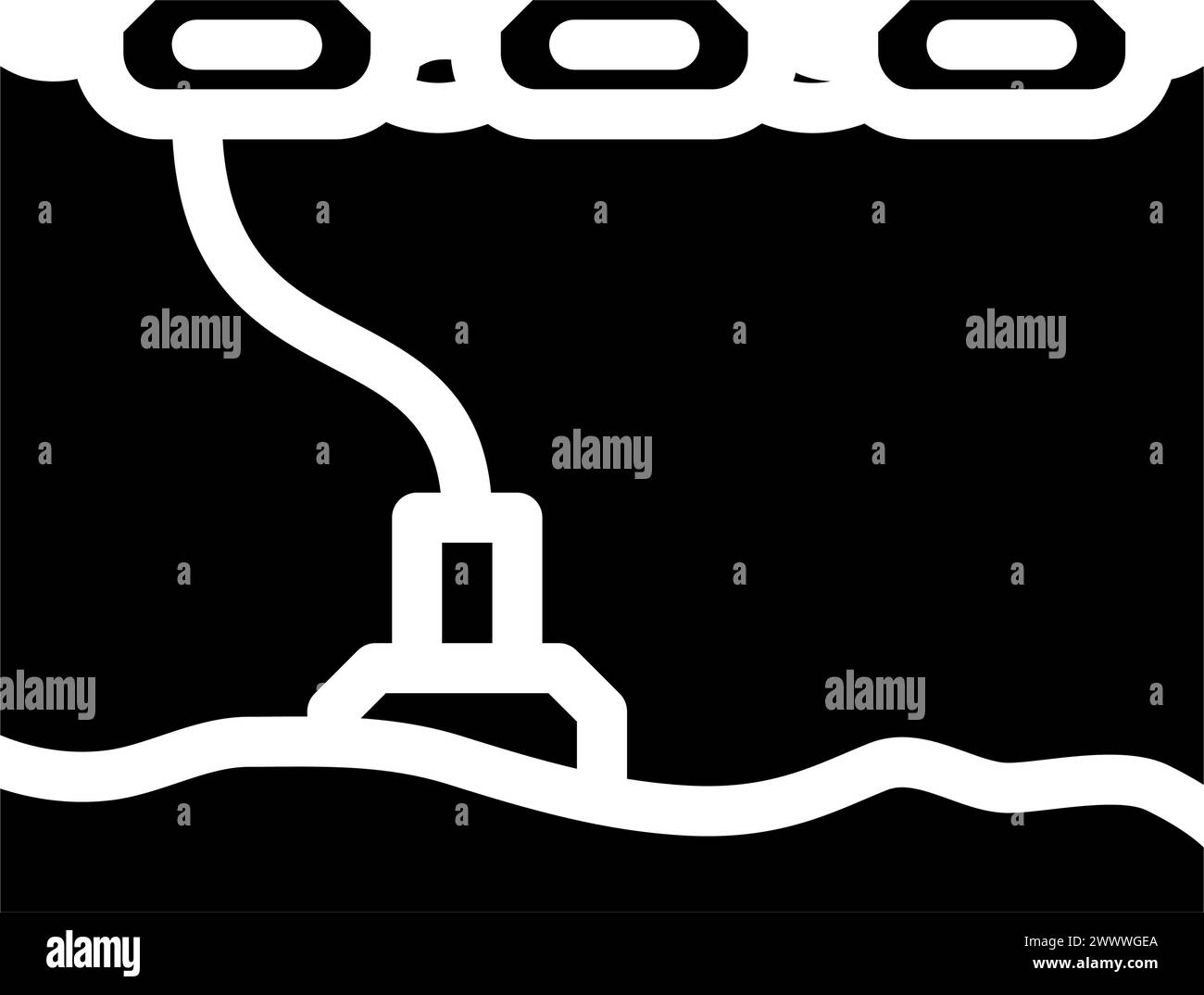 wave energy generation tidal glyph icon vector illustration Stock ...