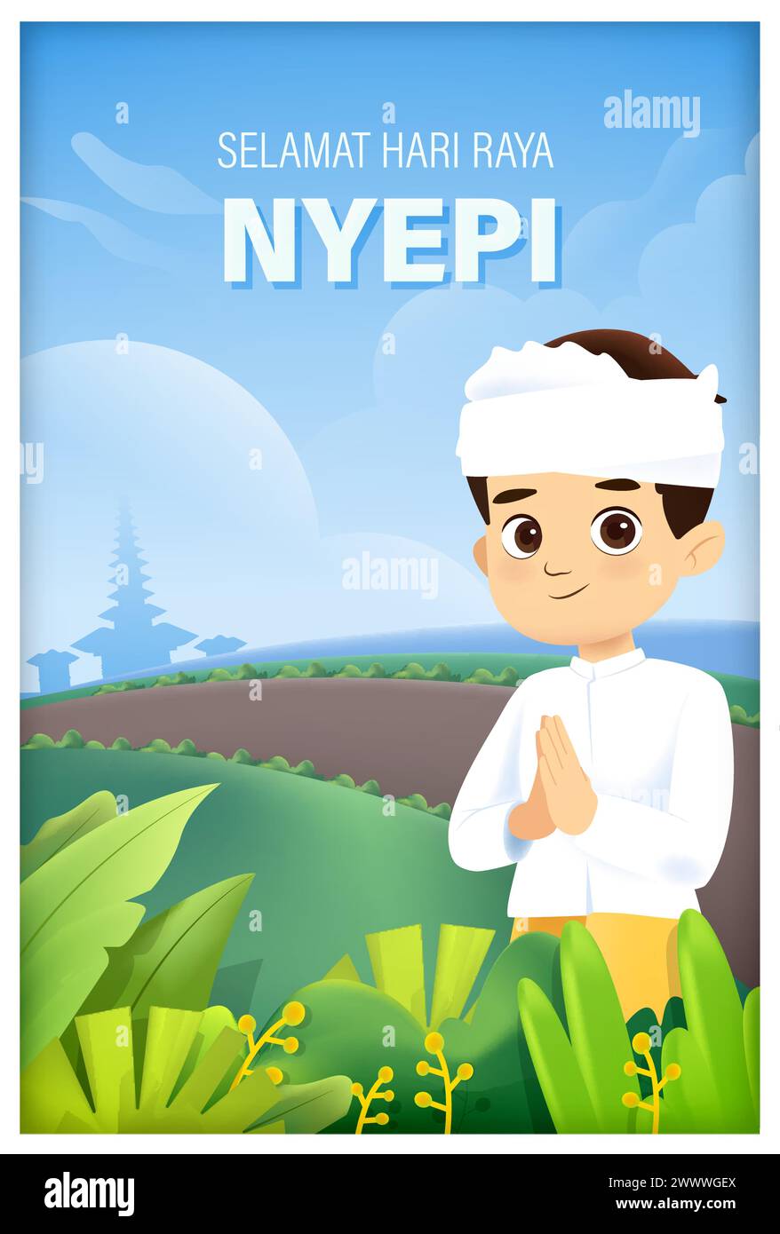 Translation : Happy Nyepi Day. Happy Bali's Day of Silence and Hindu ...