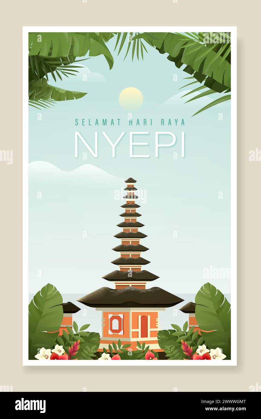 Translation : Happy Nyepi Day. Happy Bali's Day of Silence and Hindu ...
