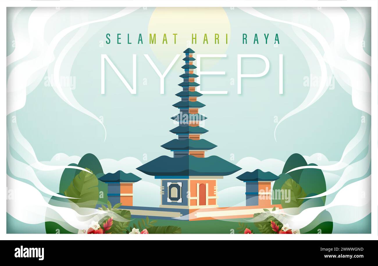 Translation : Happy Nyepi Day. Happy Bali's Day of Silence and Hindu ...