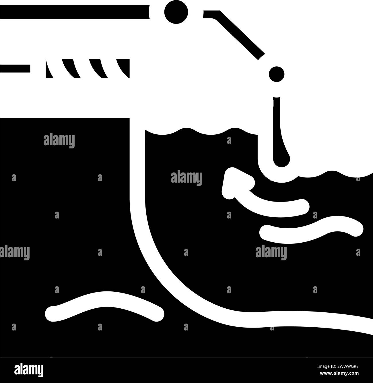 wave energy harvesting glyph icon vector illustration Stock Vector ...