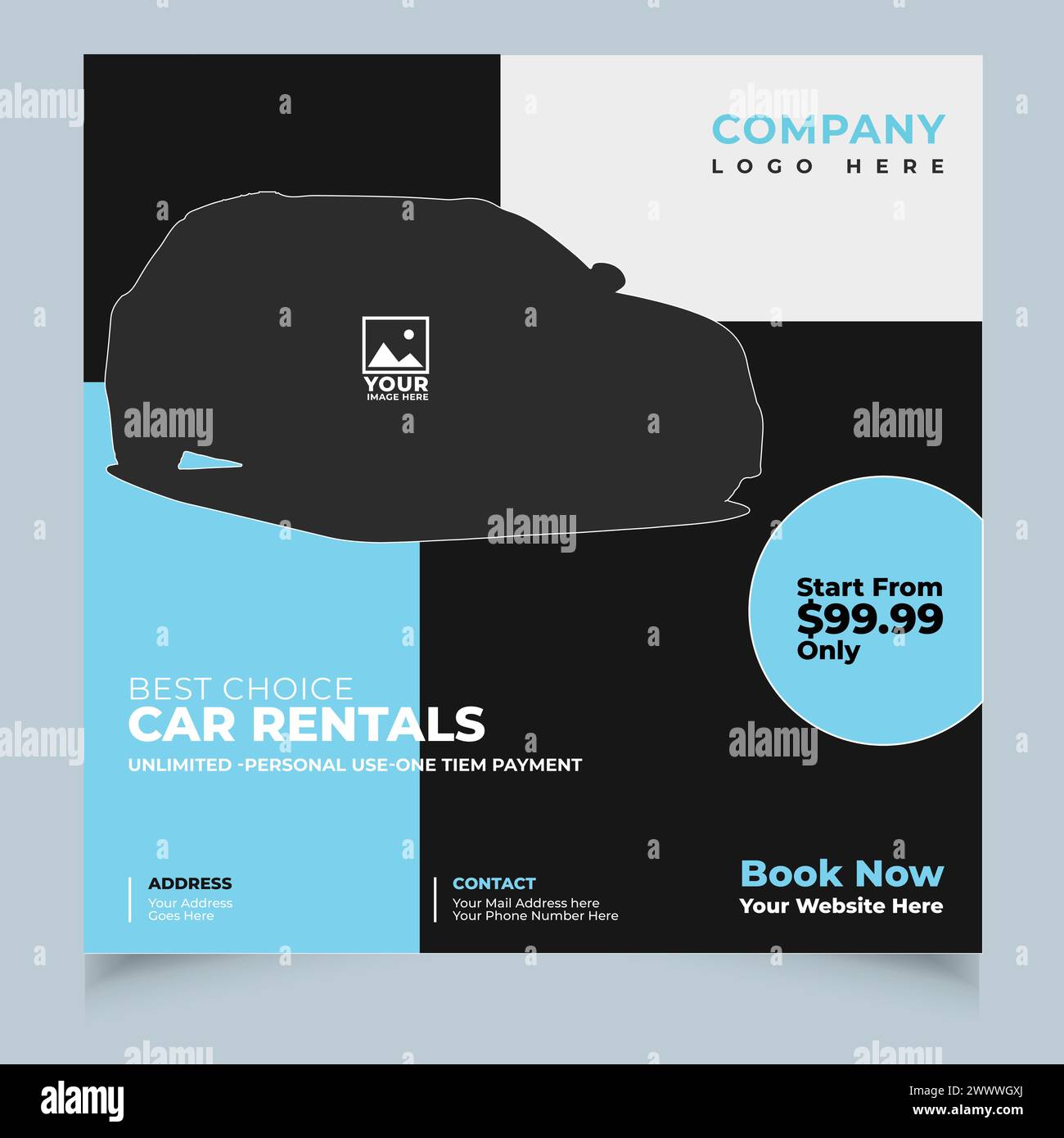 cars for sale & rent brochure, mockup flyer. Vector illustration Stock ...