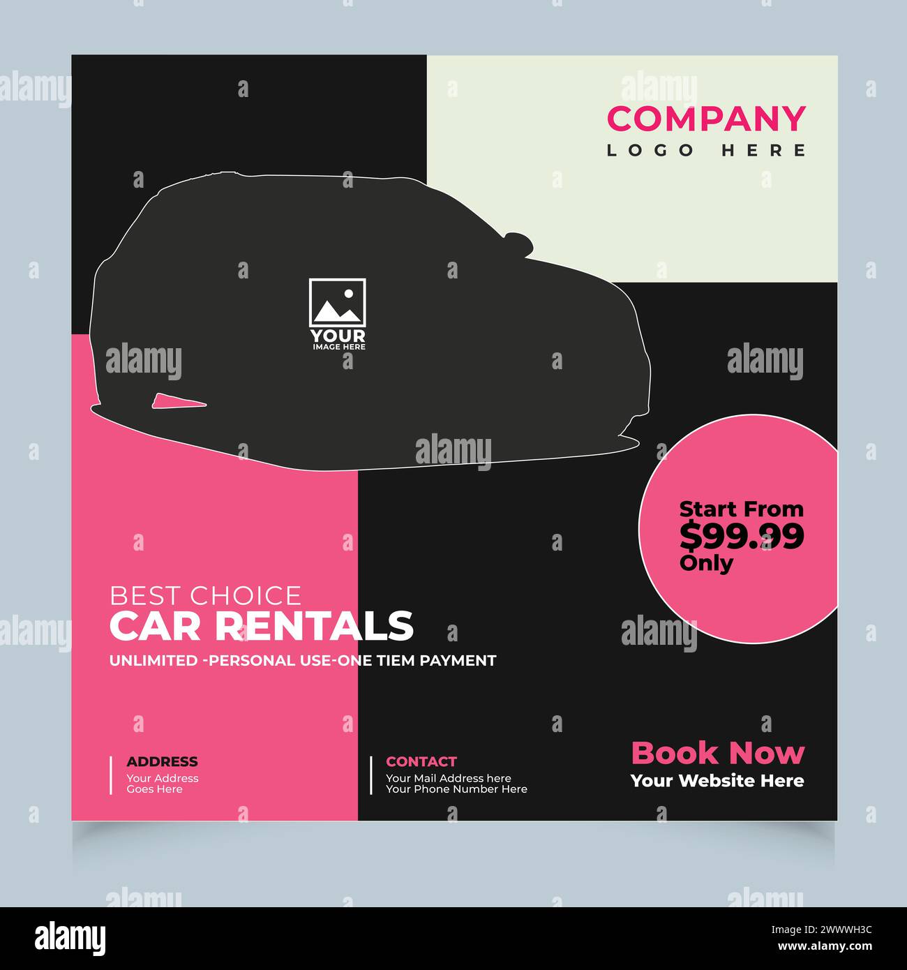 cars for sale & rent brochure, mockup flyer. Vector illustration Stock ...