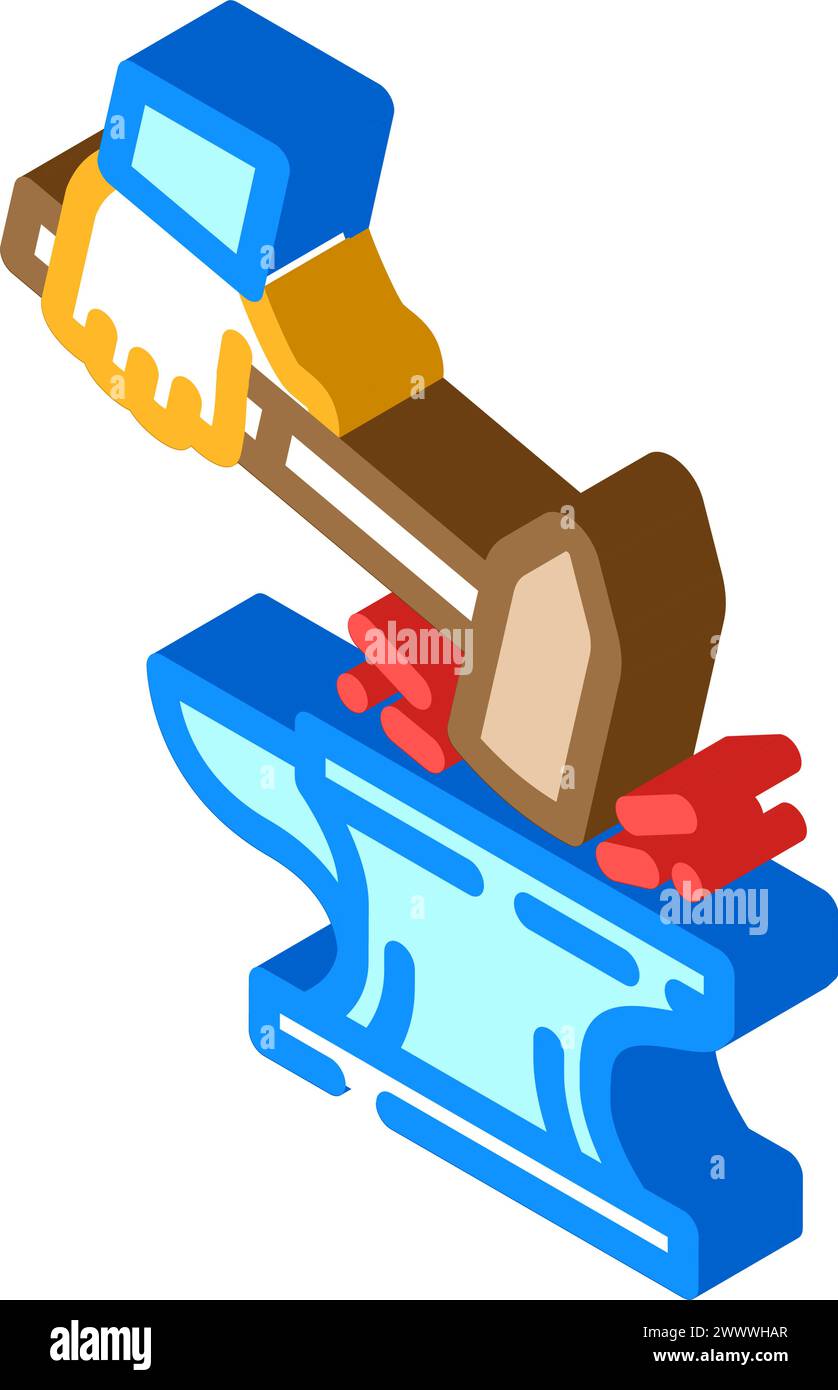 forge blacksmith metal isometric icon vector illustration Stock Vector ...
