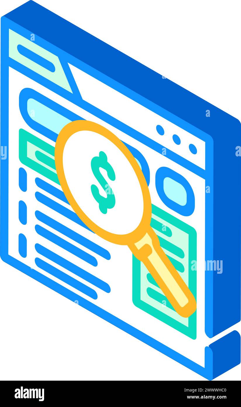 paid search seo isometric icon vector illustration Stock Vector Image ...