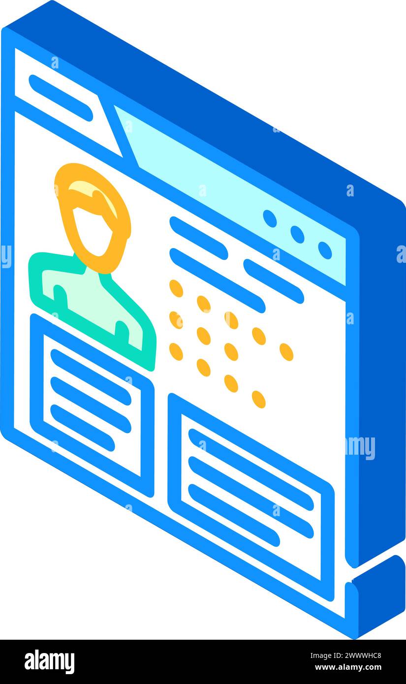 persona ux ui design isometric icon vector illustration Stock Vector Image & Art - Alamy