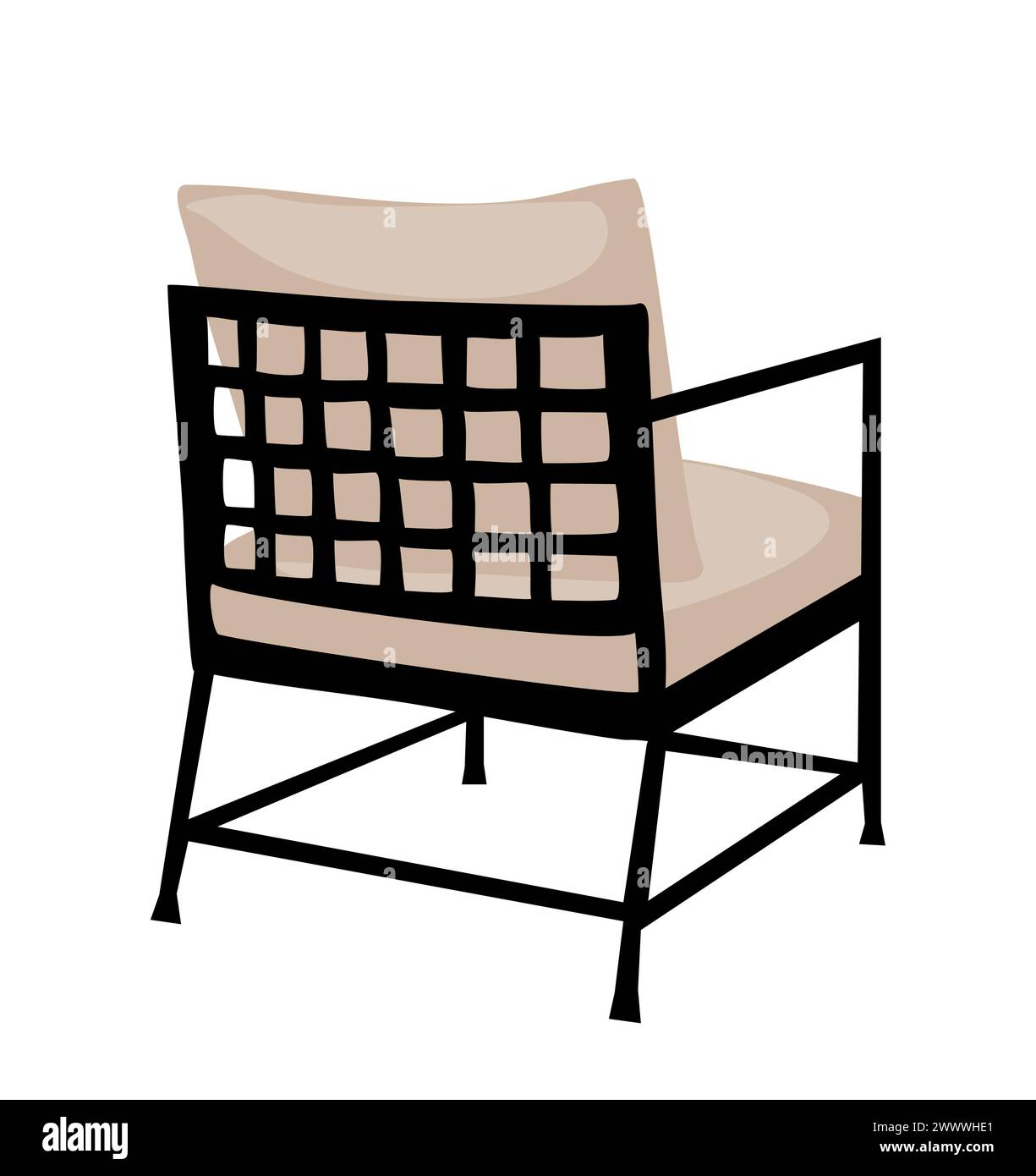 Patio Armchair back view vector isolated on white Stock Vector Image ...