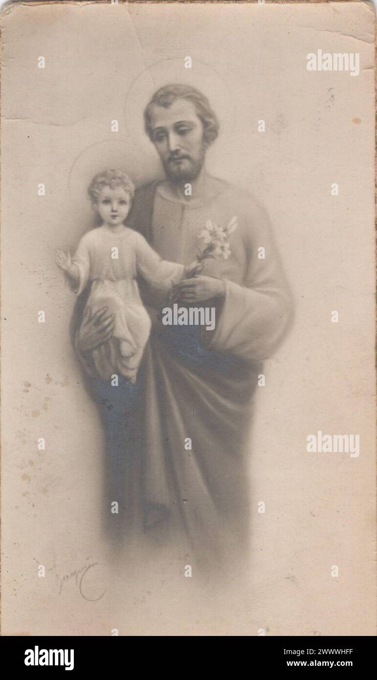 vintage holy card Holy Family ( Joseph, Maria Mary and Jesus) Sacra ...